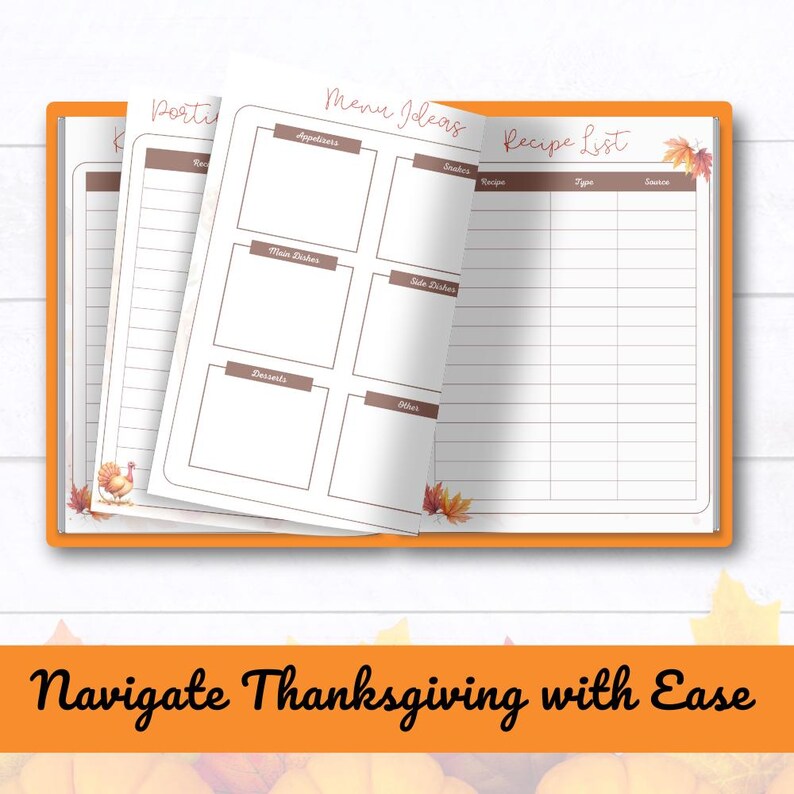 Printable Thanksgiving Planner Bundle, Holiday Meal Planner, Guest List ...