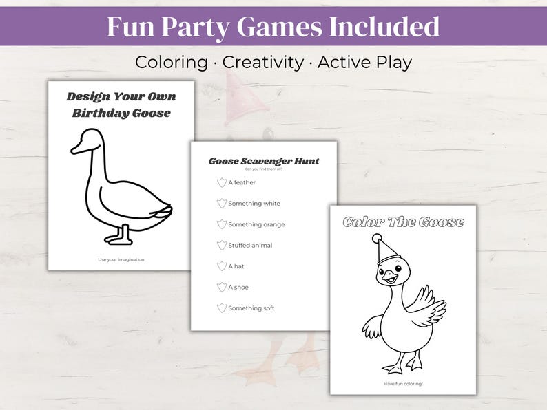 Goose Birthday Party Bundle Printable. Cute Goose Theme Party Decor and ...