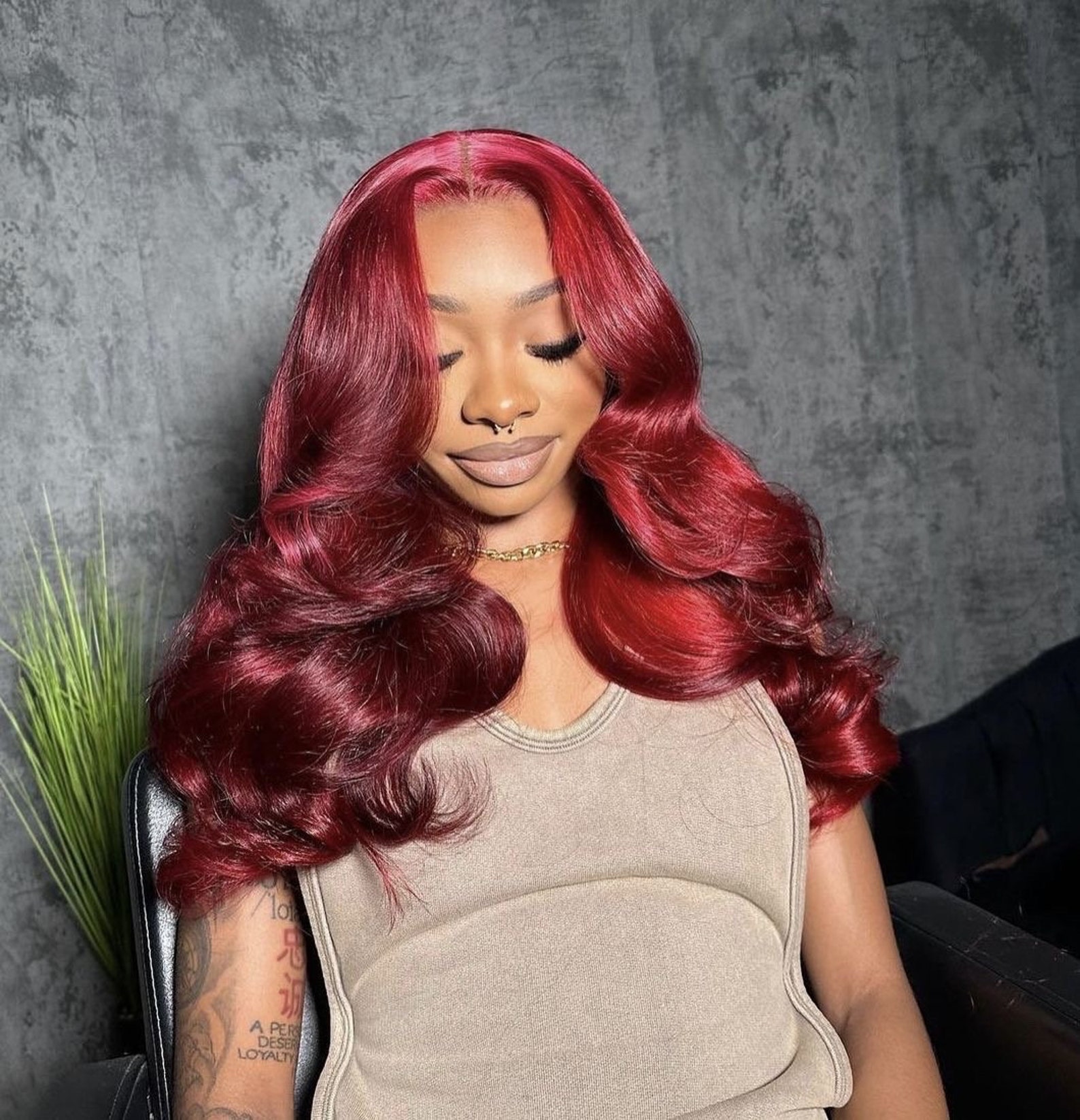 Burgundy Red Body Wave Wig, Full Lace Human Hair 13x4 13x6 - Etsy