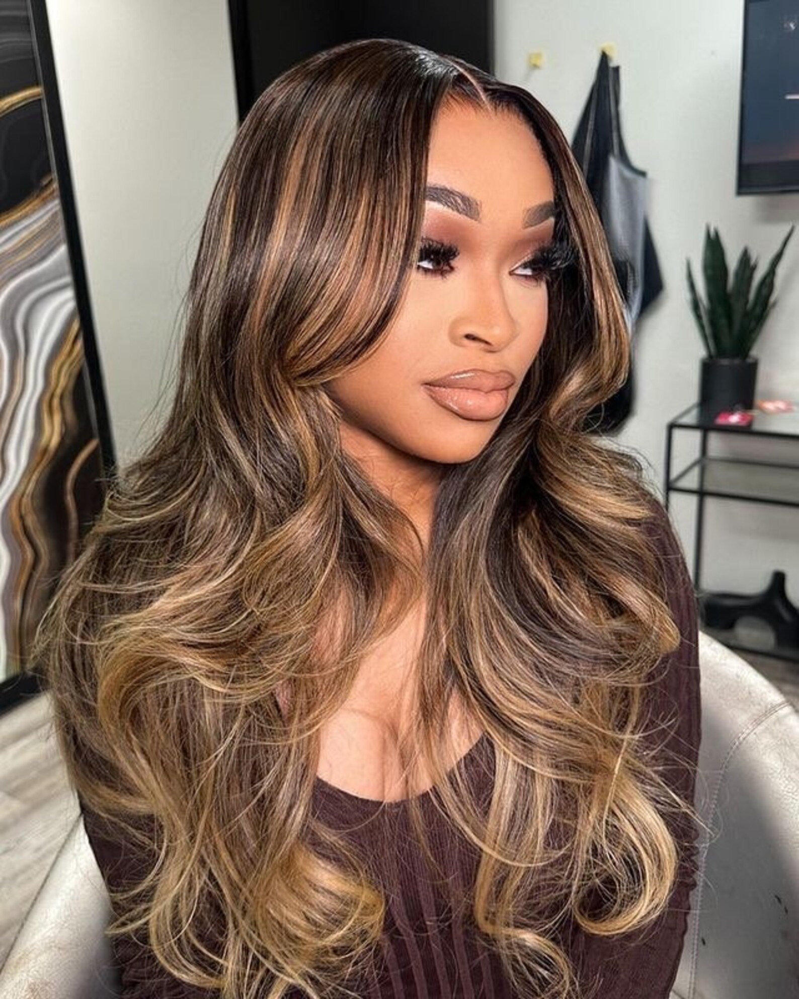 Blonde Brown Highlight Body Wave Wig, Raw Hair Full Lace Wig 13x4 13x6 ...