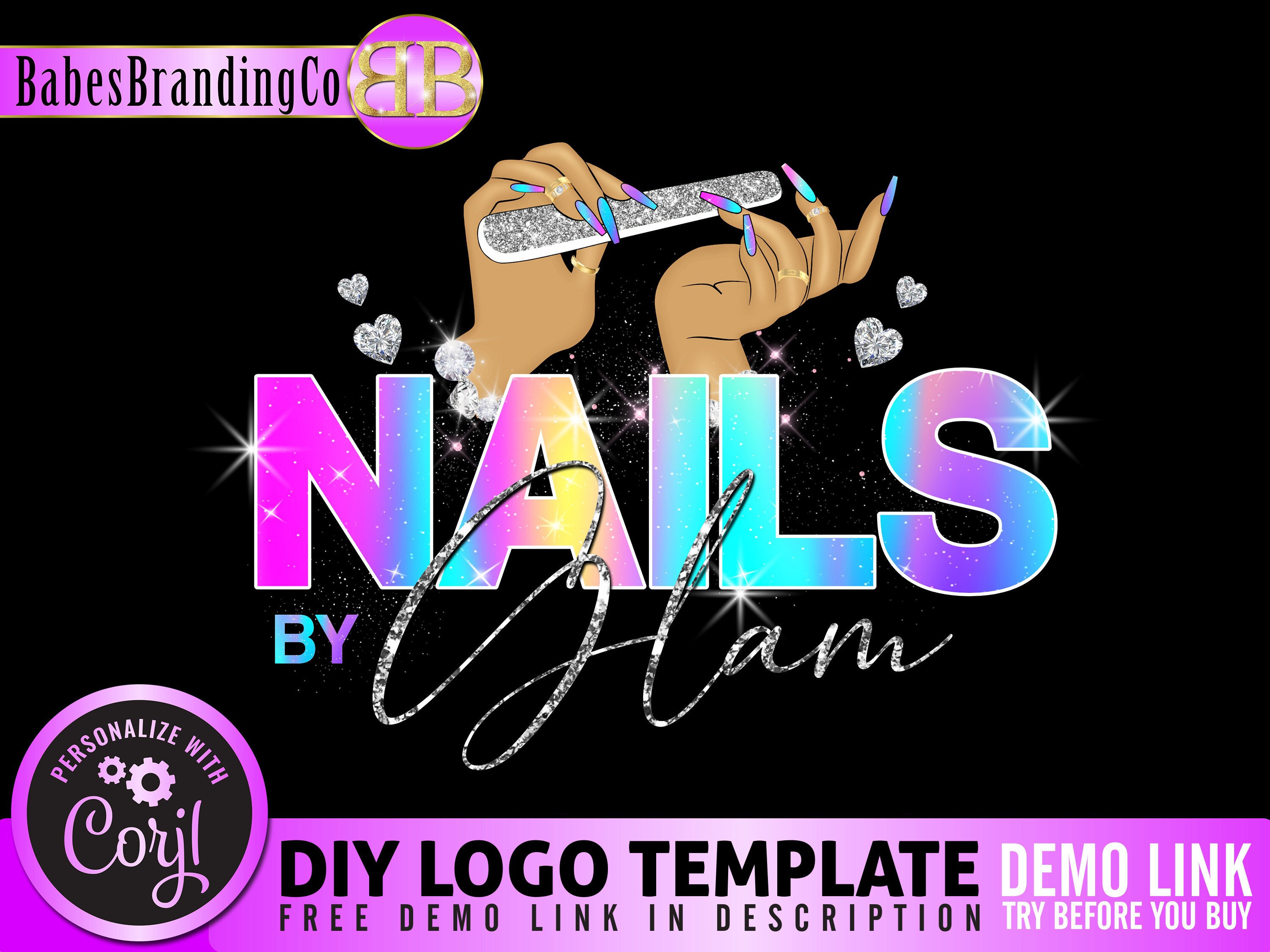 Nails Logo, DIY Logo Design Template, Nail Logo, Nail Technician Logo ...