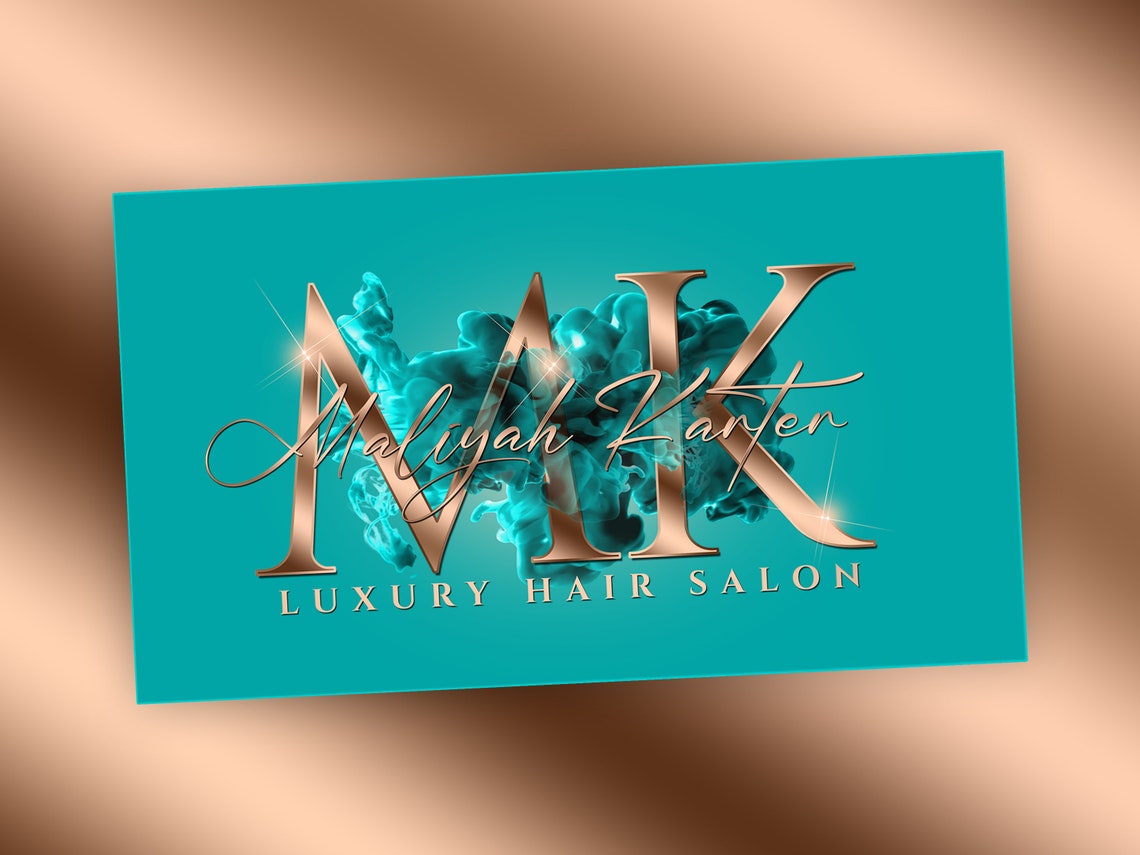 Custom Beauty Logo Logo Design Rose Gold Logo Turquoise - Etsy