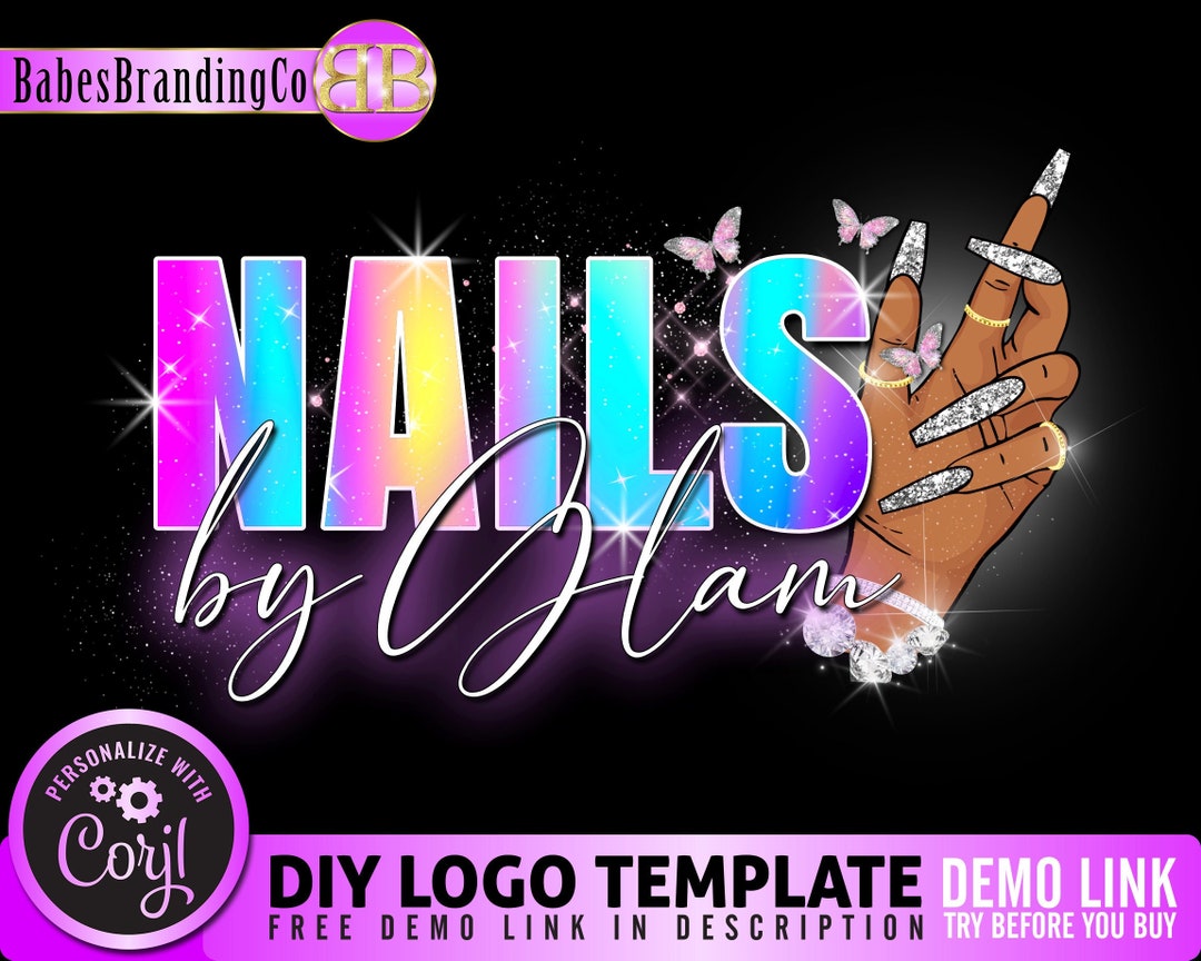 DIY Nail Logo, Nails Logo, Nail Artist Logo, Nail Technician, Feminine ...