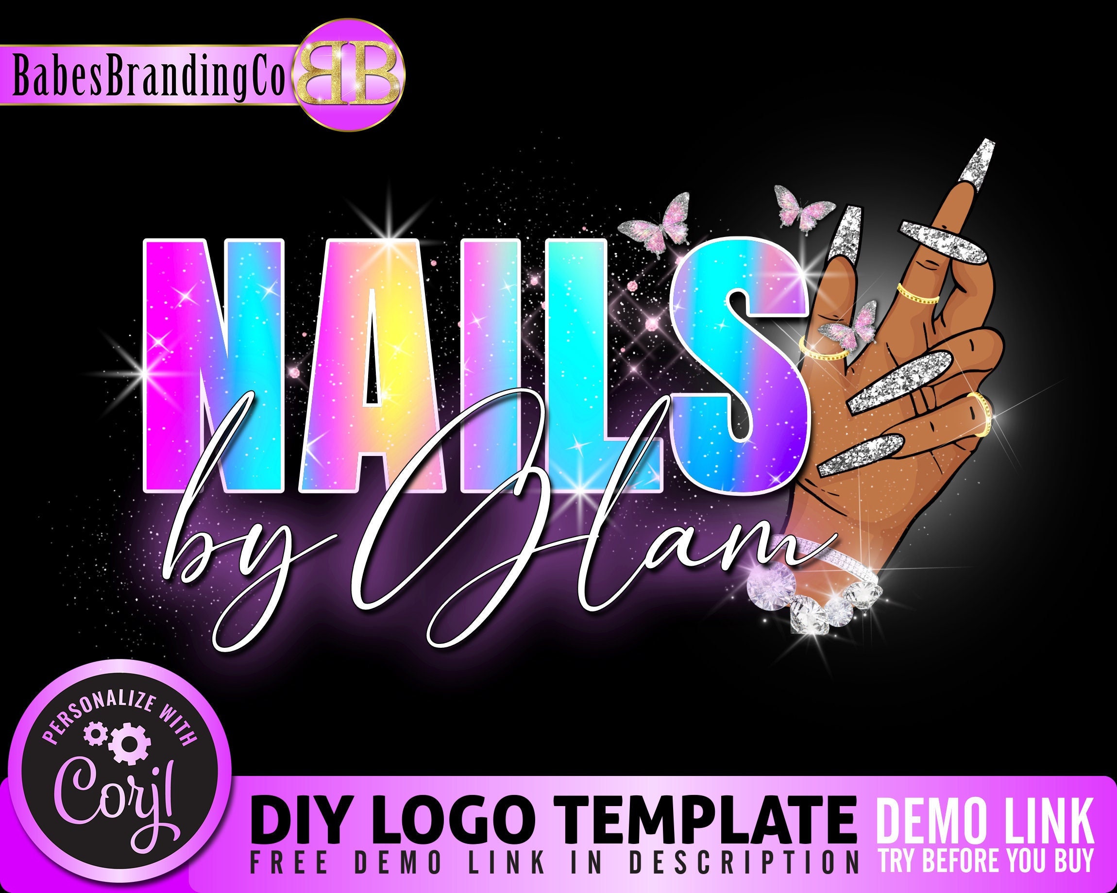 DIY Nail Logo Nails Logo Nail Artist Logo Nail Technician - Etsy