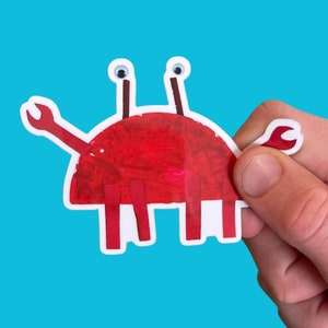 Crab Sticker | Glossy Vinyl Die Cut Sticker - Etsy