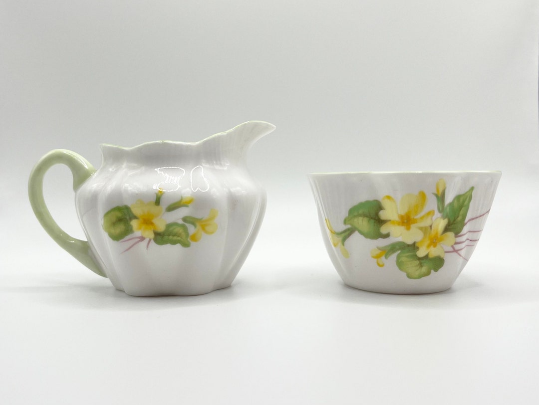 Shelley Bone China Primrose Individual Creamer & Sugar Set - Etsy