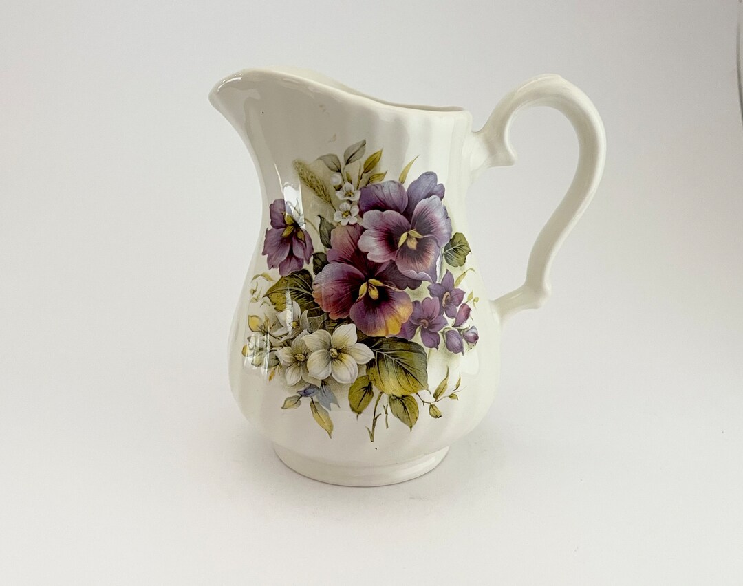 Royal Caldone Ceracraft Small Pitcher With Violets - Etsy