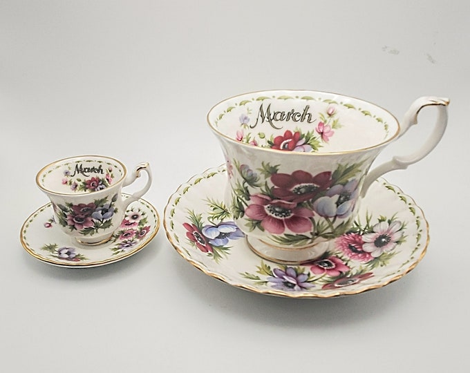 Royal Albert March Flower of the Month Series "anemones" English Teacup ...