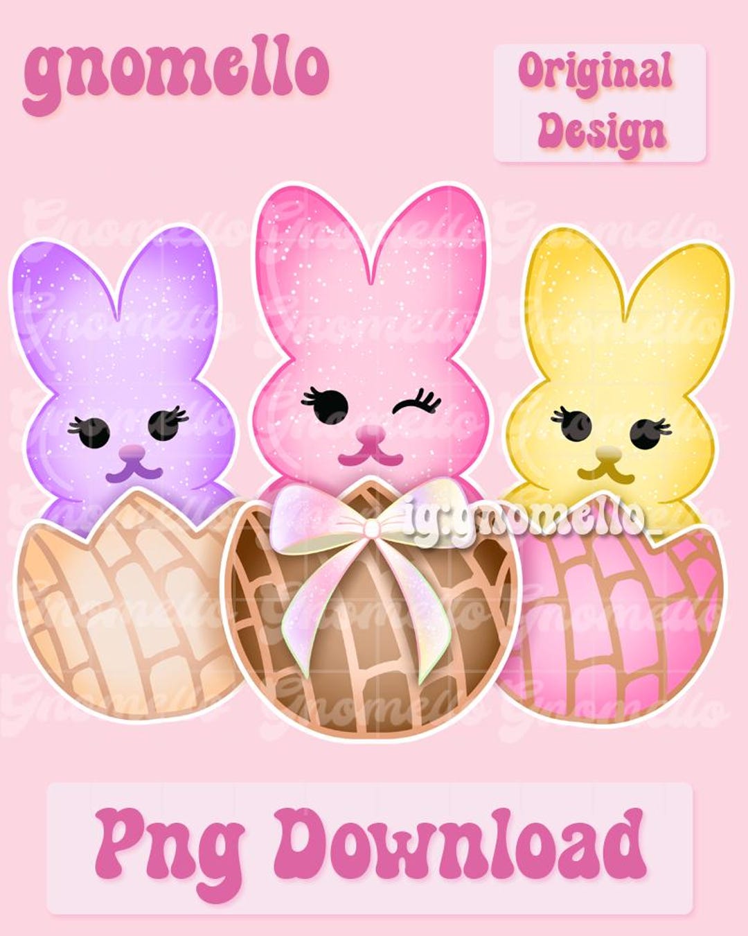 Easter Bunny Concha Mexican Latina Pan Dulce Egg Coquette Bow Peeps ...