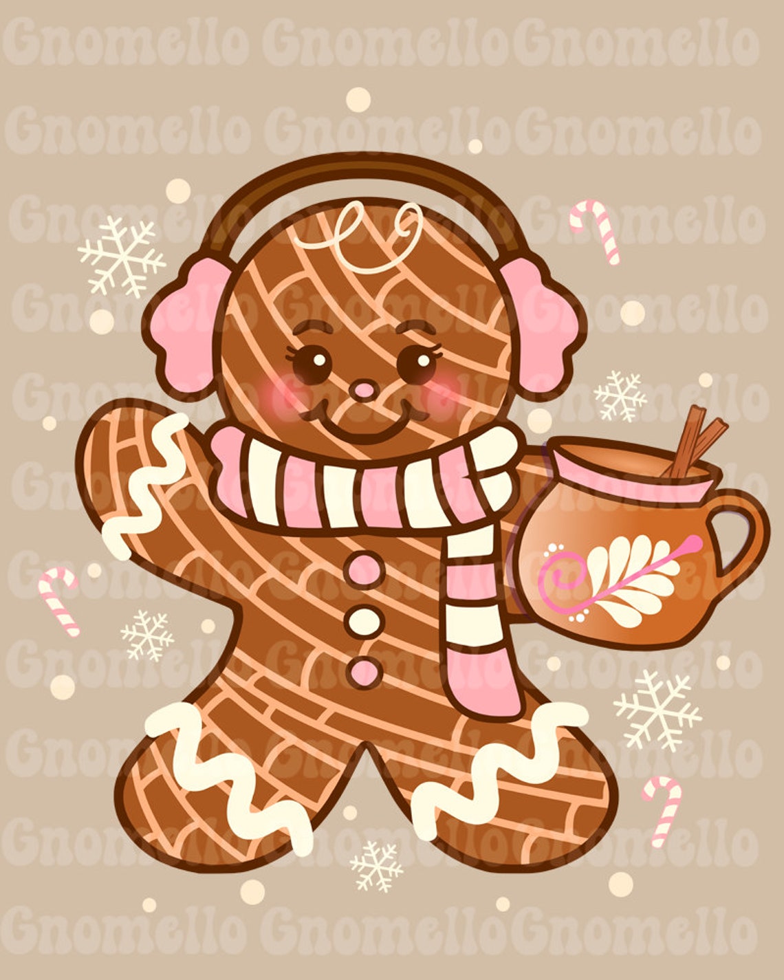 Ginger Bread Man Mexican Concha Design for Christmas, Holiday, Winter ...