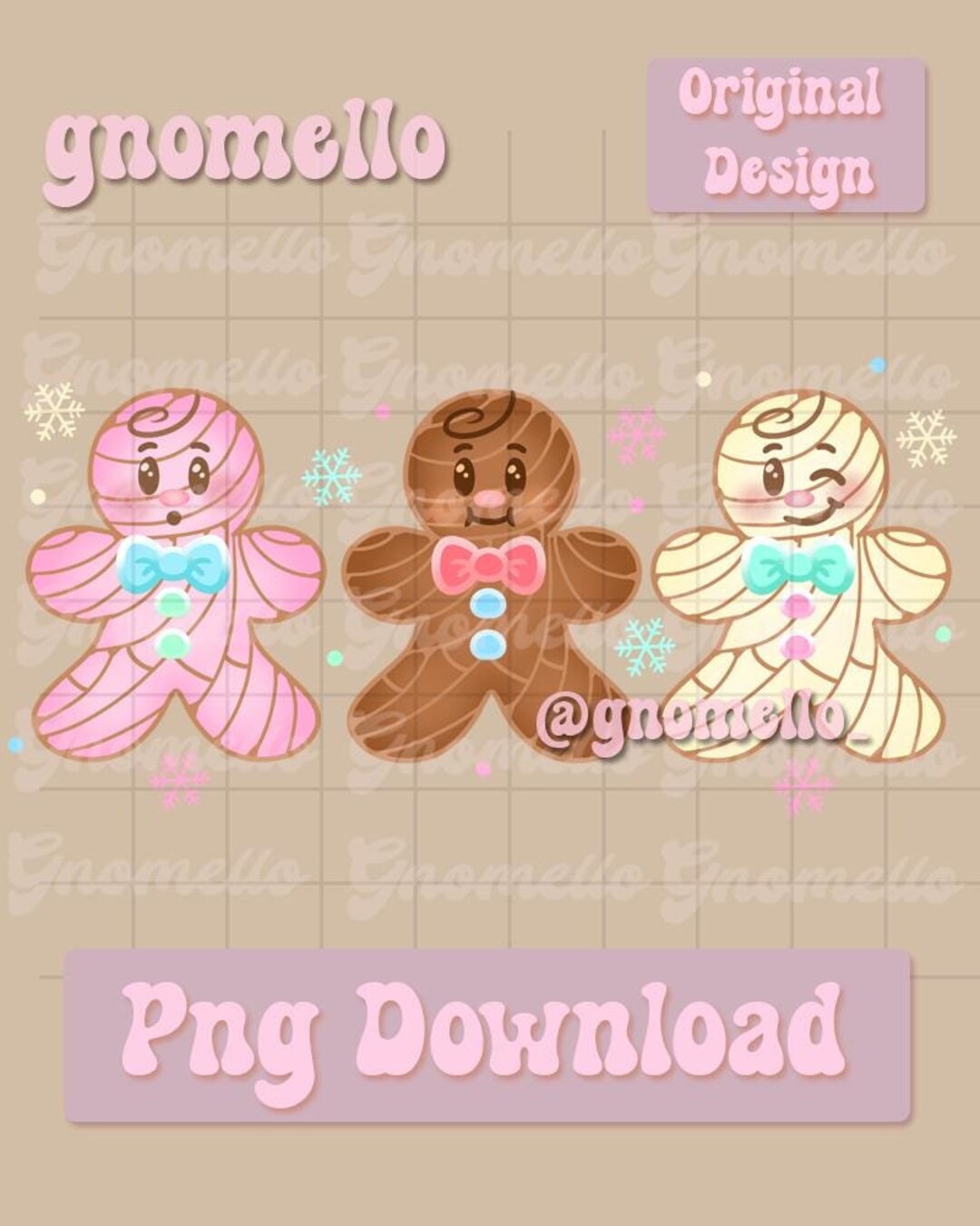 Ginger Bread Man Mexican Concha Design for Christmas, Holiday, Winter ...