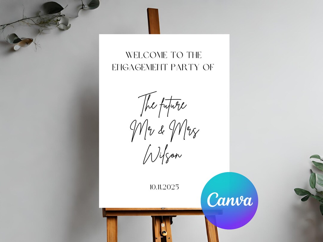 Engagement Party Sign, Engagement Party Template, Engagement Party ...