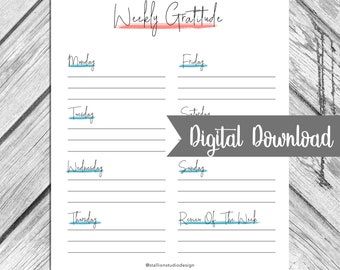 Printable Gratitude Worksheet - Etsy