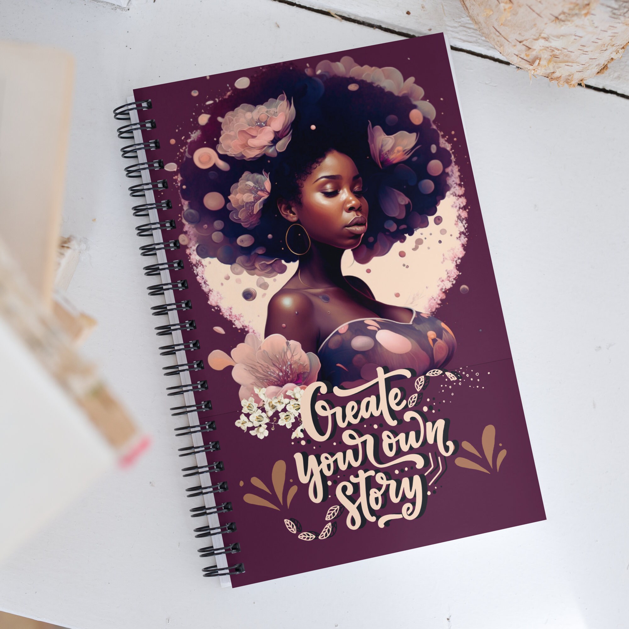 Black Girl Notebook, Melanin Notebook, African American Woman Journal ...