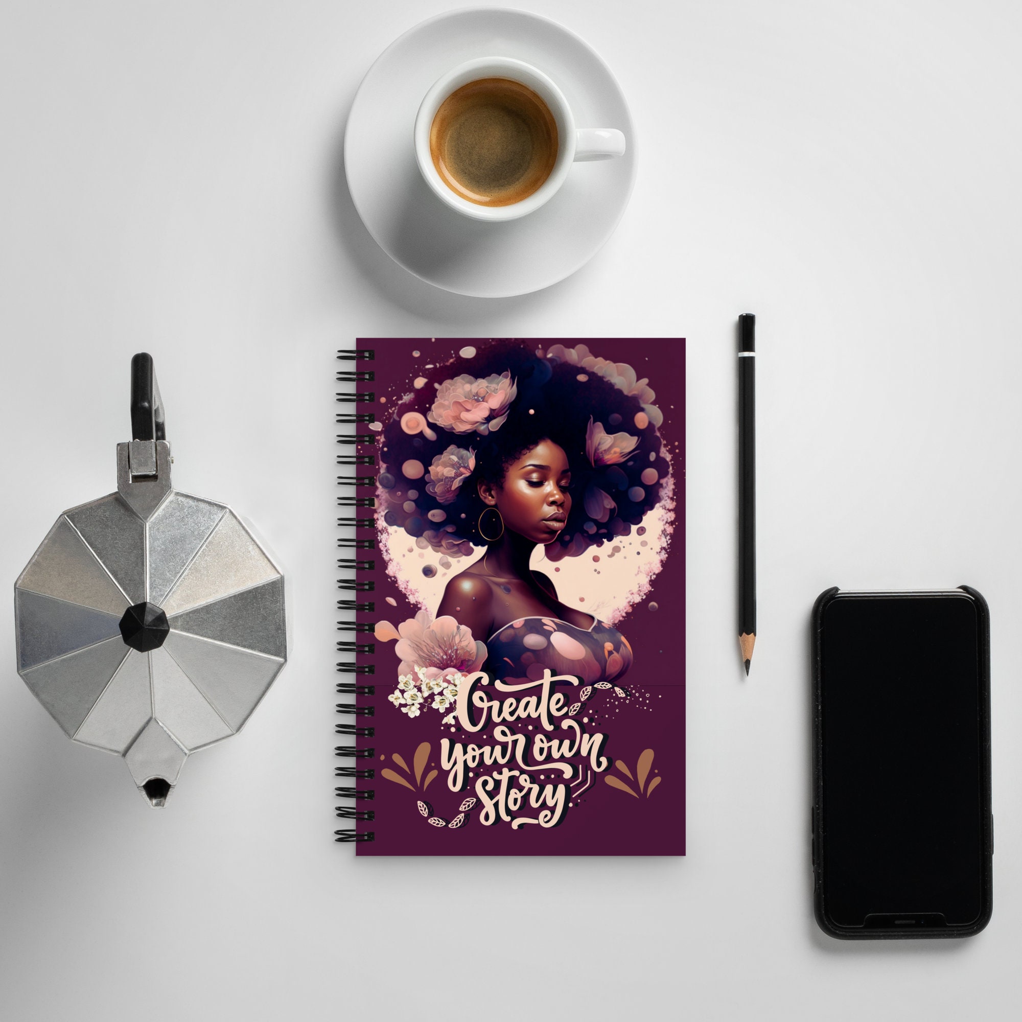 Black Girl Notebook, Melanin Notebook, African American Woman Journal ...
