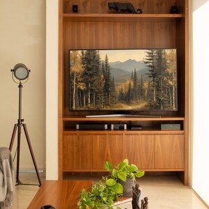 Frame TV Dark Rustic Forest Art Instant Download | Forest Landscape ...