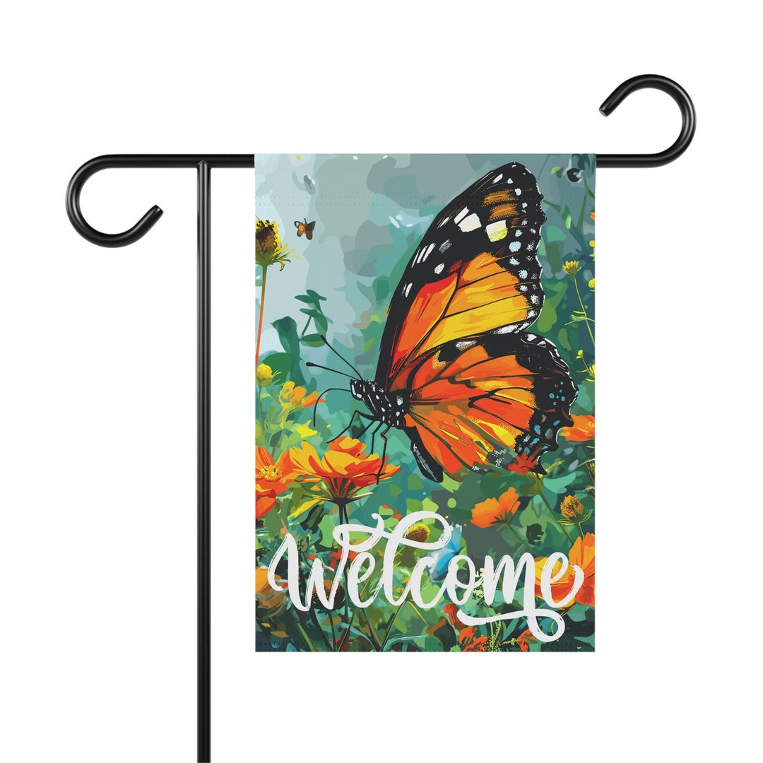 Monarch Butterfly Garden Flag | Flora Fauna Garden Flag | Beautiful ...