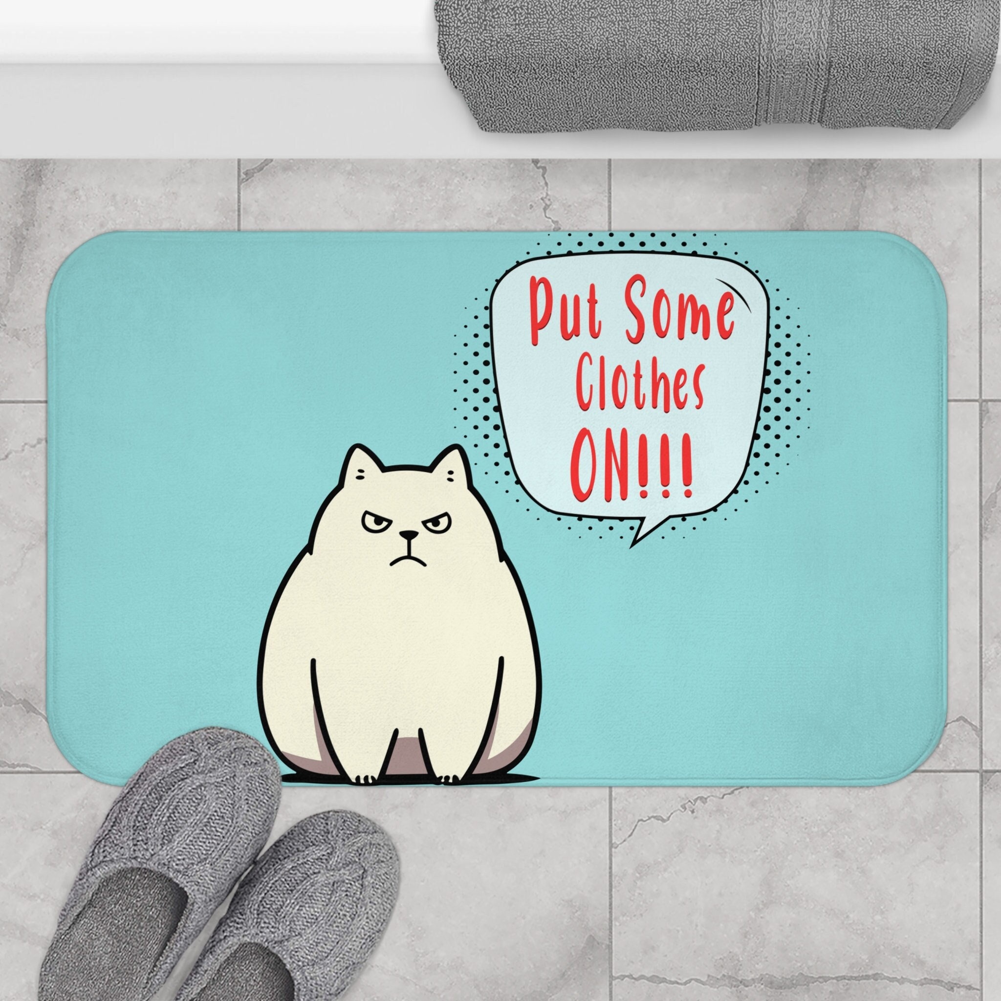 Put Some Clothes On Memory Foam Microfiber Bath Mat for Bathroom ...
