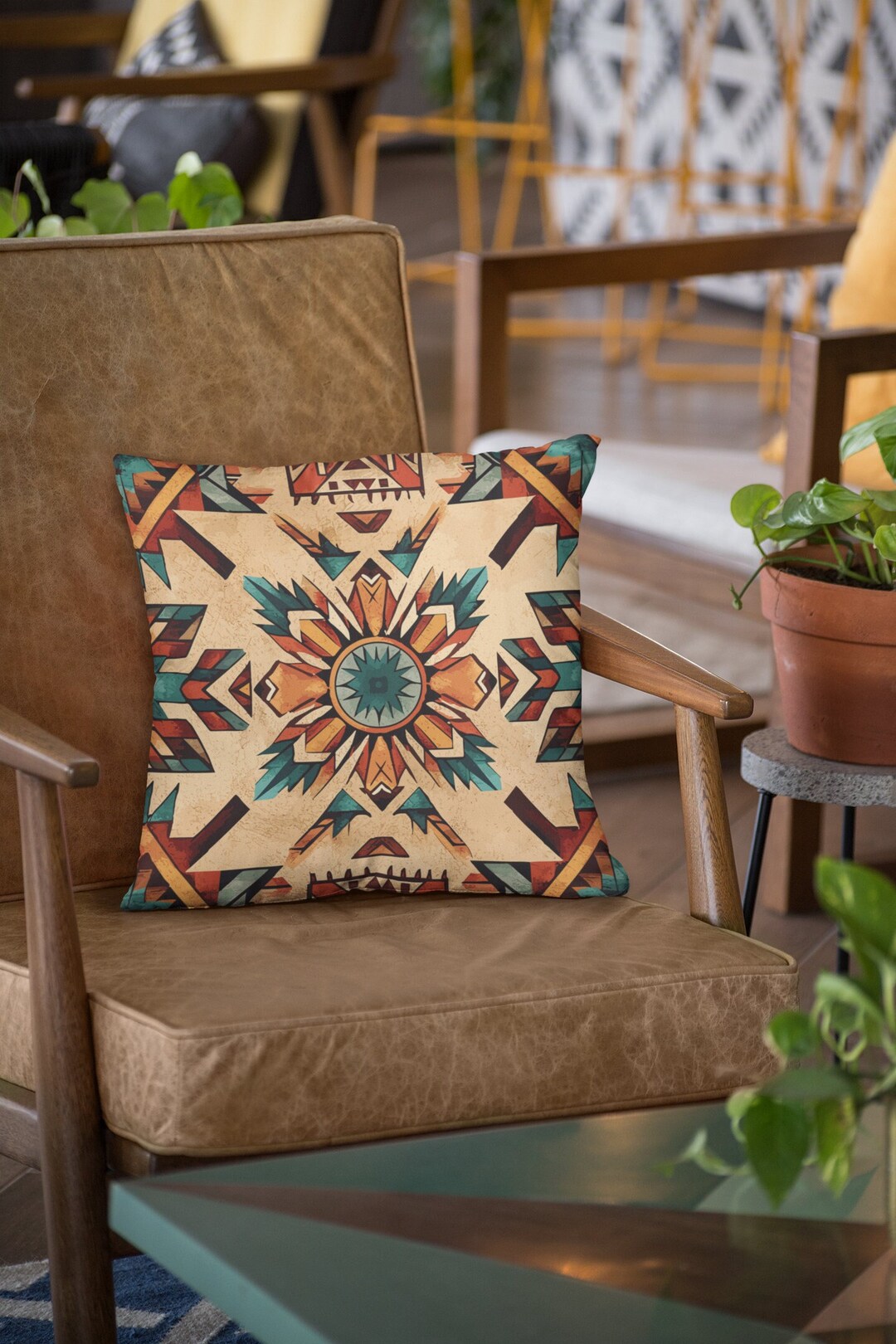 Rustic Southwest Throw Pillow Cover | Boho Lover Pillow Cover | Square ...