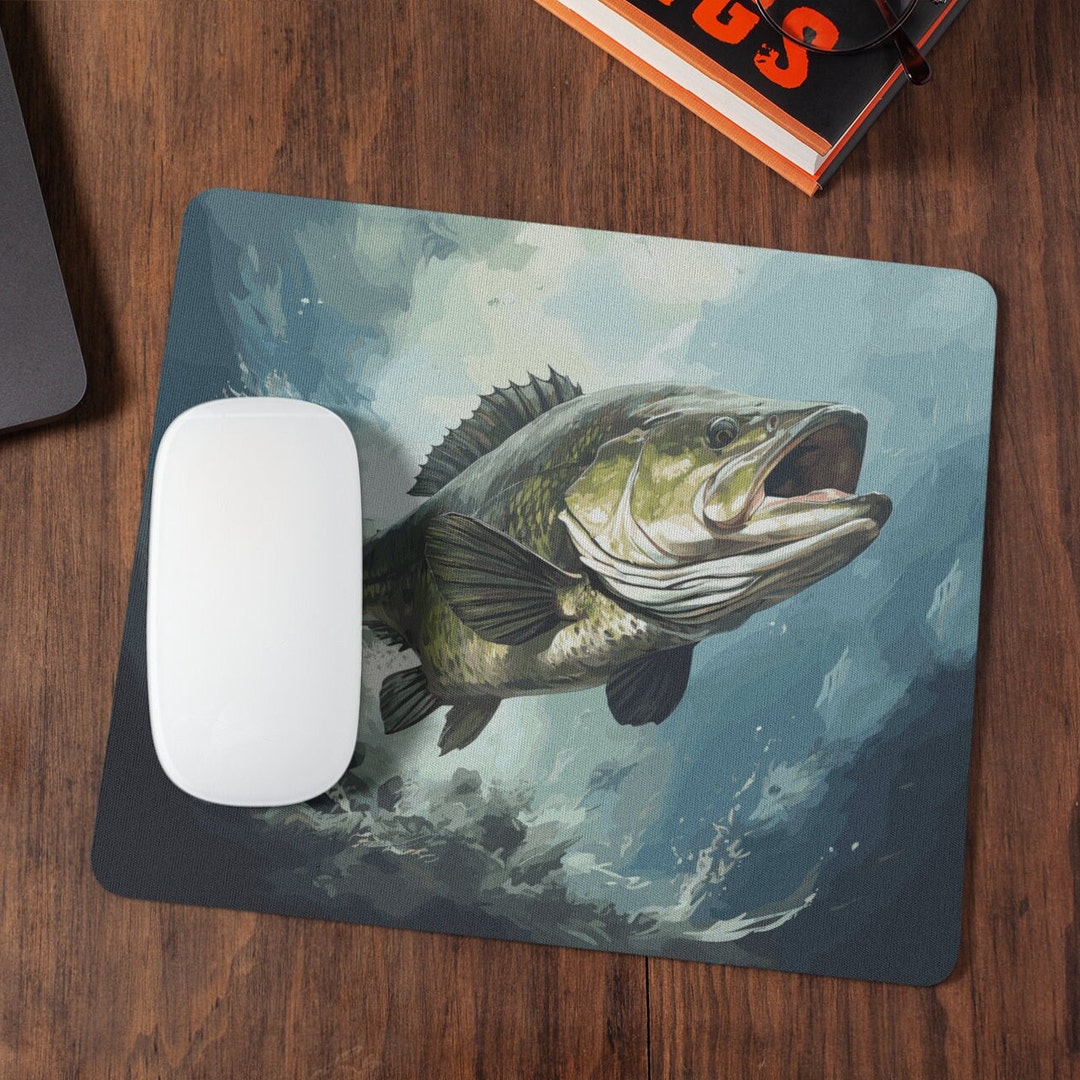 Largemouth Bass Mousepad | New Office Mouse Pad | Cool Print | Fun ...