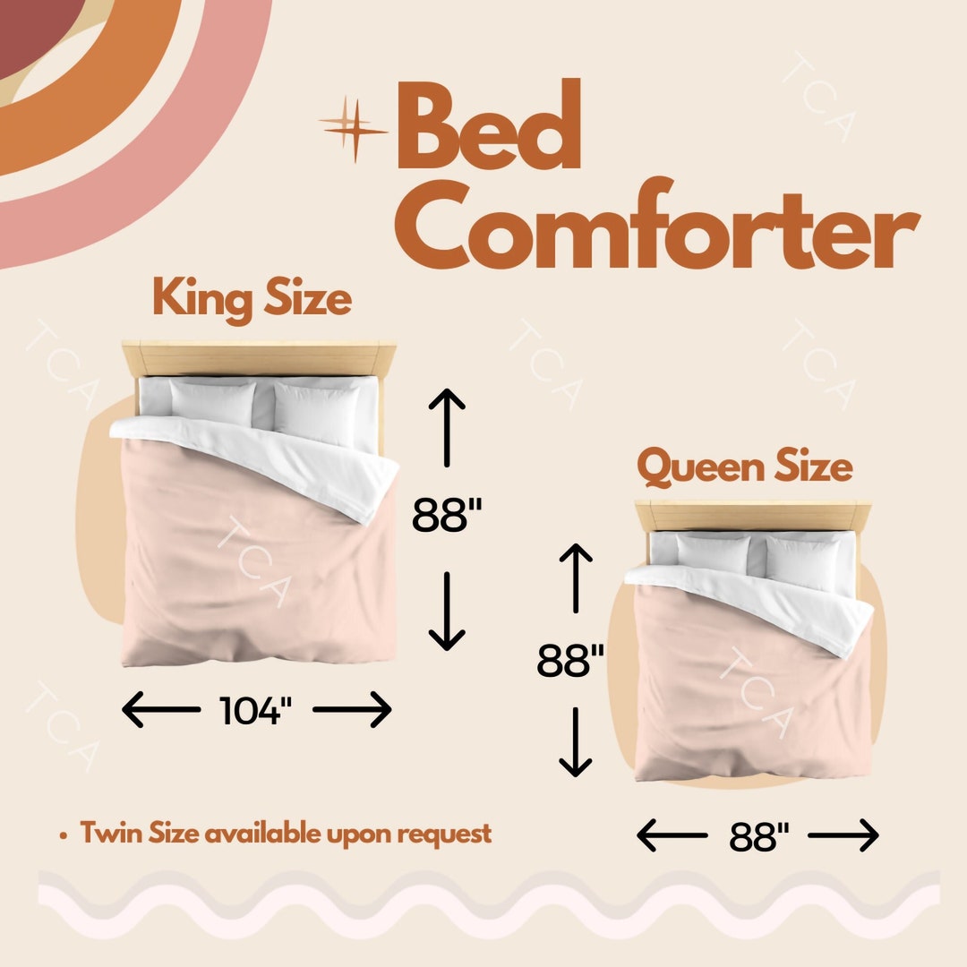 Bed Comforter Size Chart | King Queen Comforter Size Guide PNG | Duvet ...