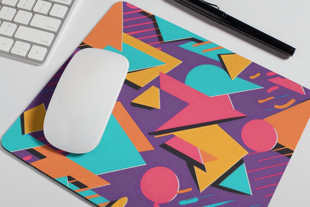 Retro 90s Print Design Mousepad | New Office Mouse Pad | Cool Print ...