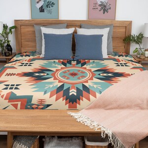 New Mexico Pattern Duvet Cover | King, Queen Sizes | Southwestern Style ...