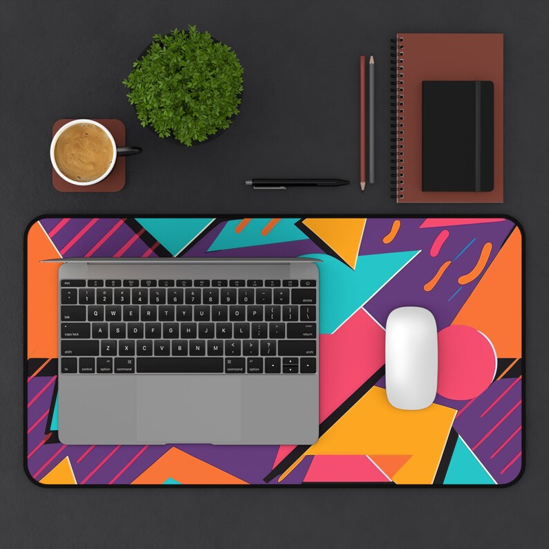 Retro 90s Purple Desk Mat Vintage Style Mat Large Aesthetic Mouse Pad ...