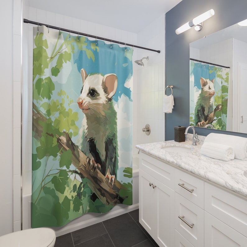Opossum Lover Shower Curtain | Cute Possum Shower Curtain | Fun Animal ...