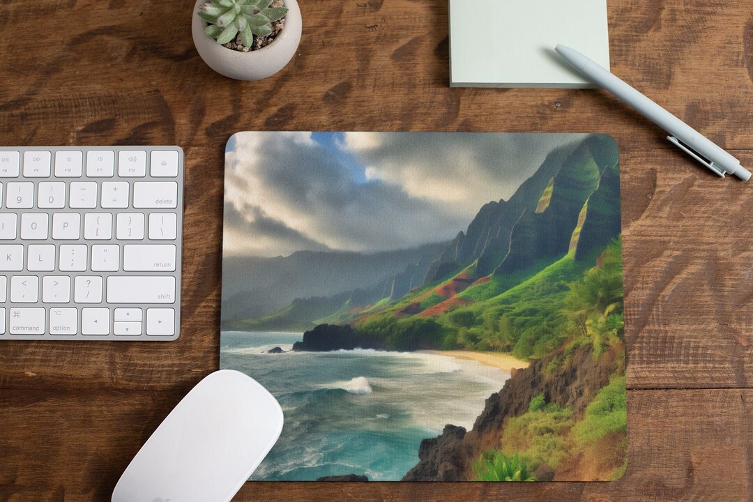 Kauai Hawaii Beach Mousepad | New Office Mouse Pad | Cool Print | Fun Pattern | Gaming Pad ...