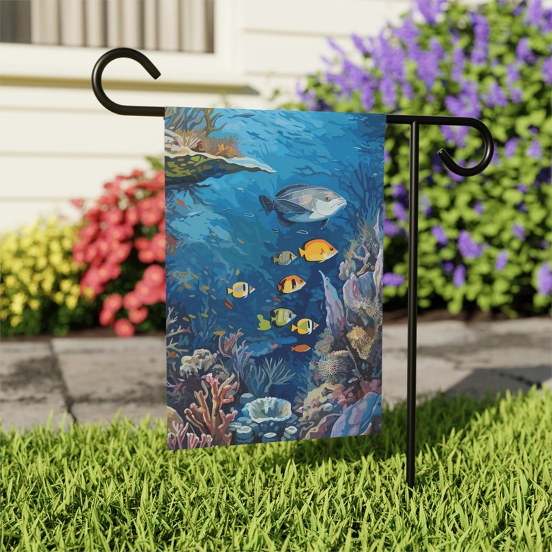 Ocean Life Garden Flag | Coral Reef Garden Flag | Beautiful Garden Flag ...