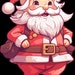Kawaii Santa Clipart Bundle, 12 PNG + SVG Files, Transparent Background ...