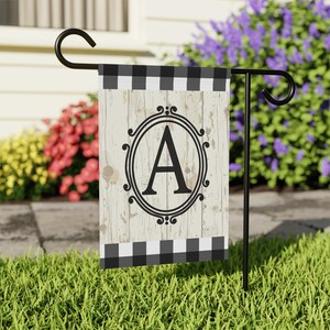 Monogram Initial Front Door Flag | Garden Welcome Flag | Farmhouse ...