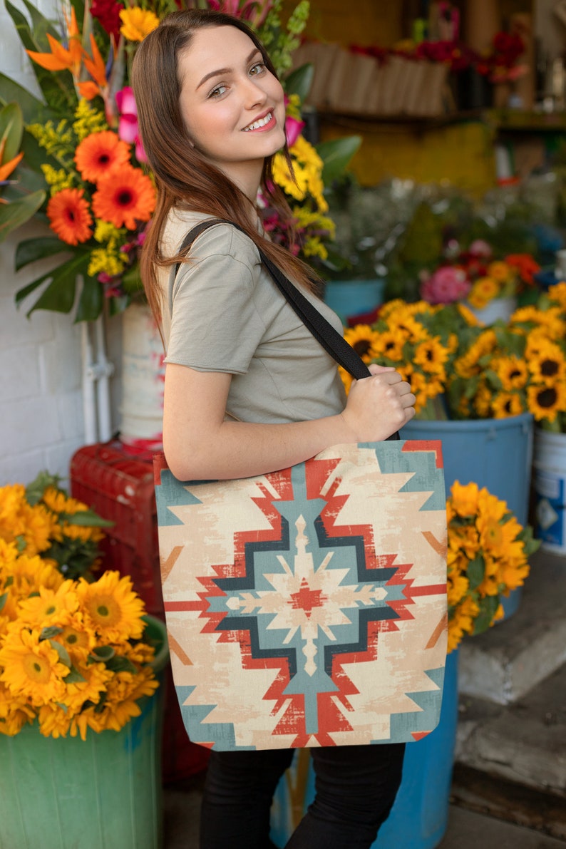 Rustic Aztec Southwestern Tote Bag Three Different Sizes Reusable ...