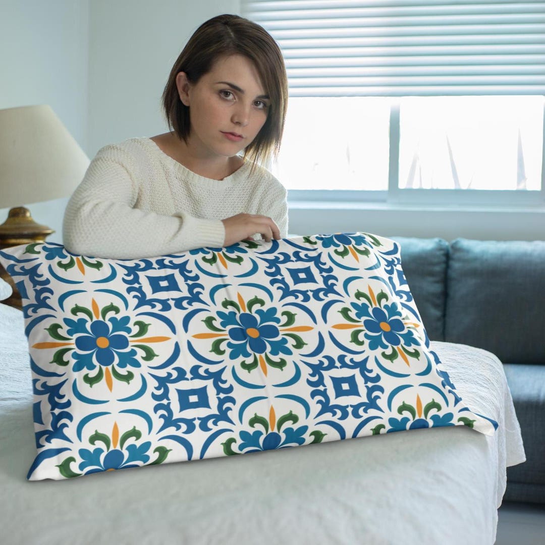 Spanish Tile Pattern Bed Pillow Sham | New Bedroom Decor | Standard and ...