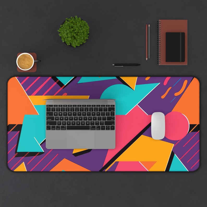 Retro 90s Purple Desk Mat Vintage Style Mat Large Aesthetic Mouse Pad ...