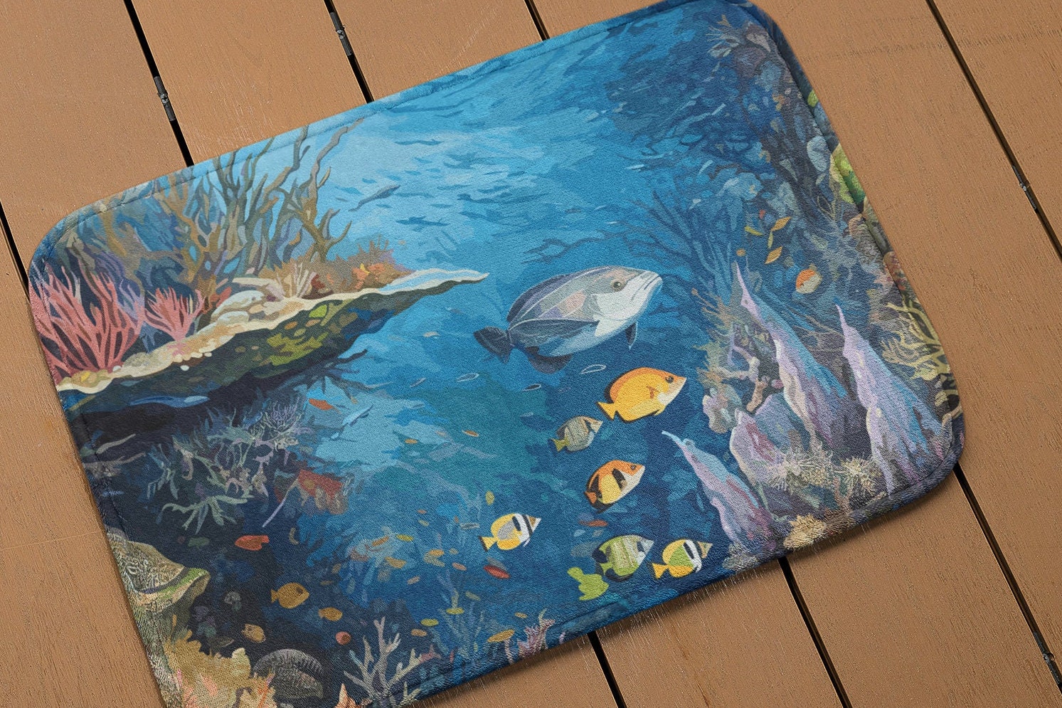 Great Barrier Reef Memory Foam Microfiber Bath Mat for - Etsy
