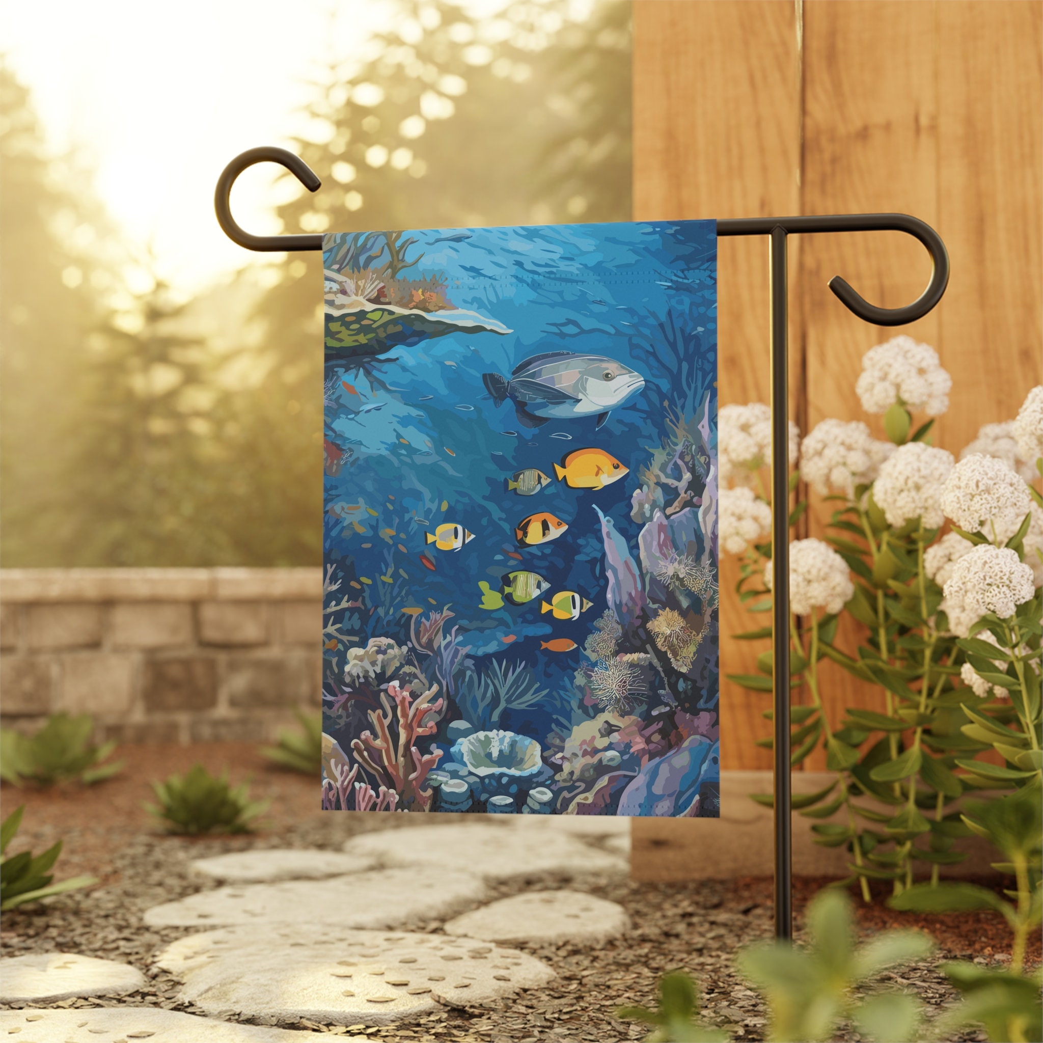 Ocean Life Garden Flag | Coral Reef Garden Flag | Beautiful Garden Flag ...