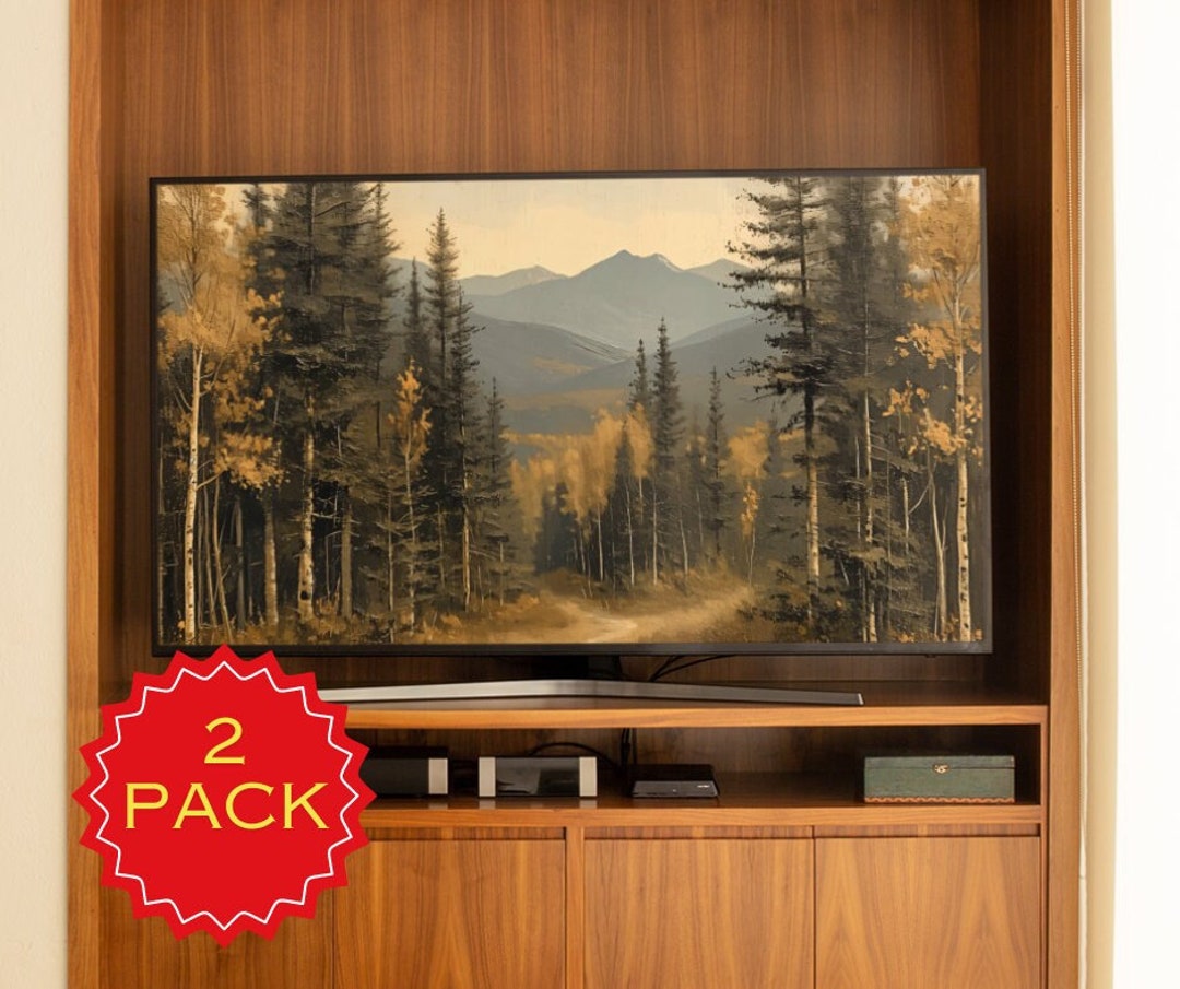 Frame TV Dark Rustic Forest Art Instant Download | Forest Landscape ...