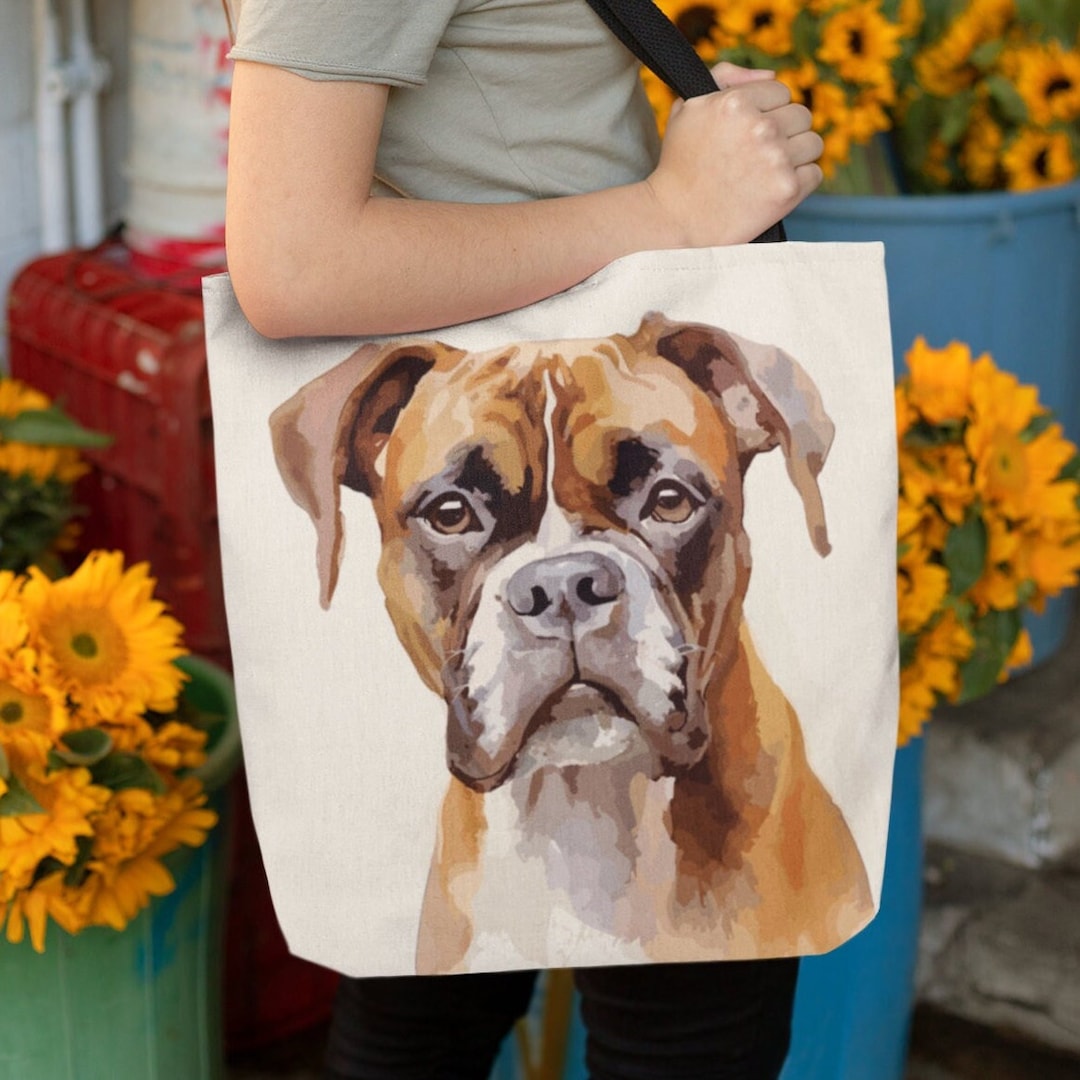 Boxer Tote Bag Three Different Sizes Reusable Shopping Bags Dog Travel ...