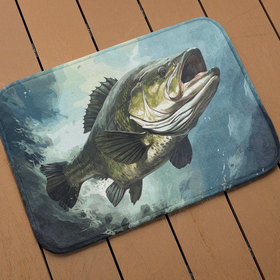 Largemouth Bass Memory Foam | Microfiber Bath Mat for Bathroom ...