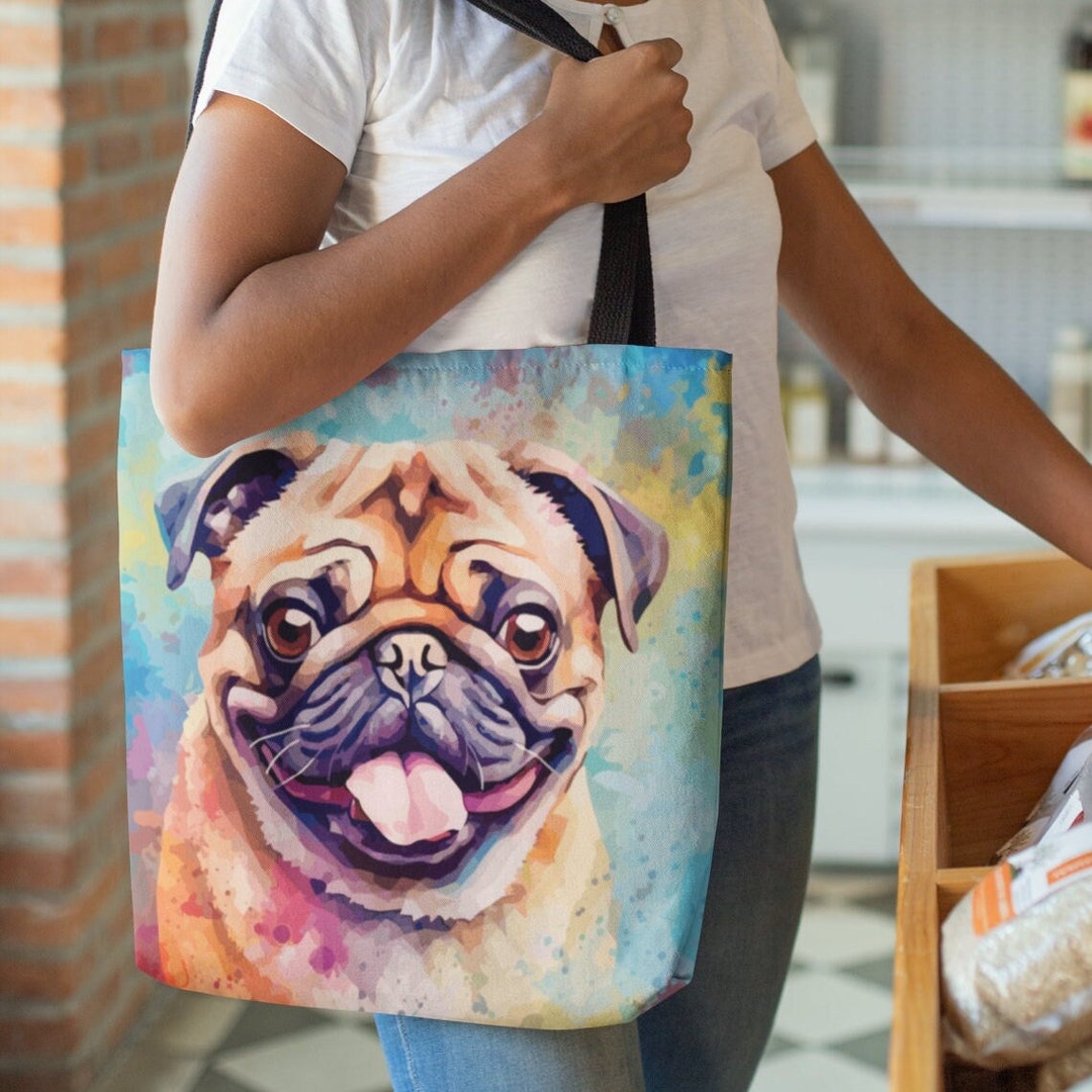 Cute Pug Tote Bag | Three Different Sizes | Reusable Shopping Bags ...