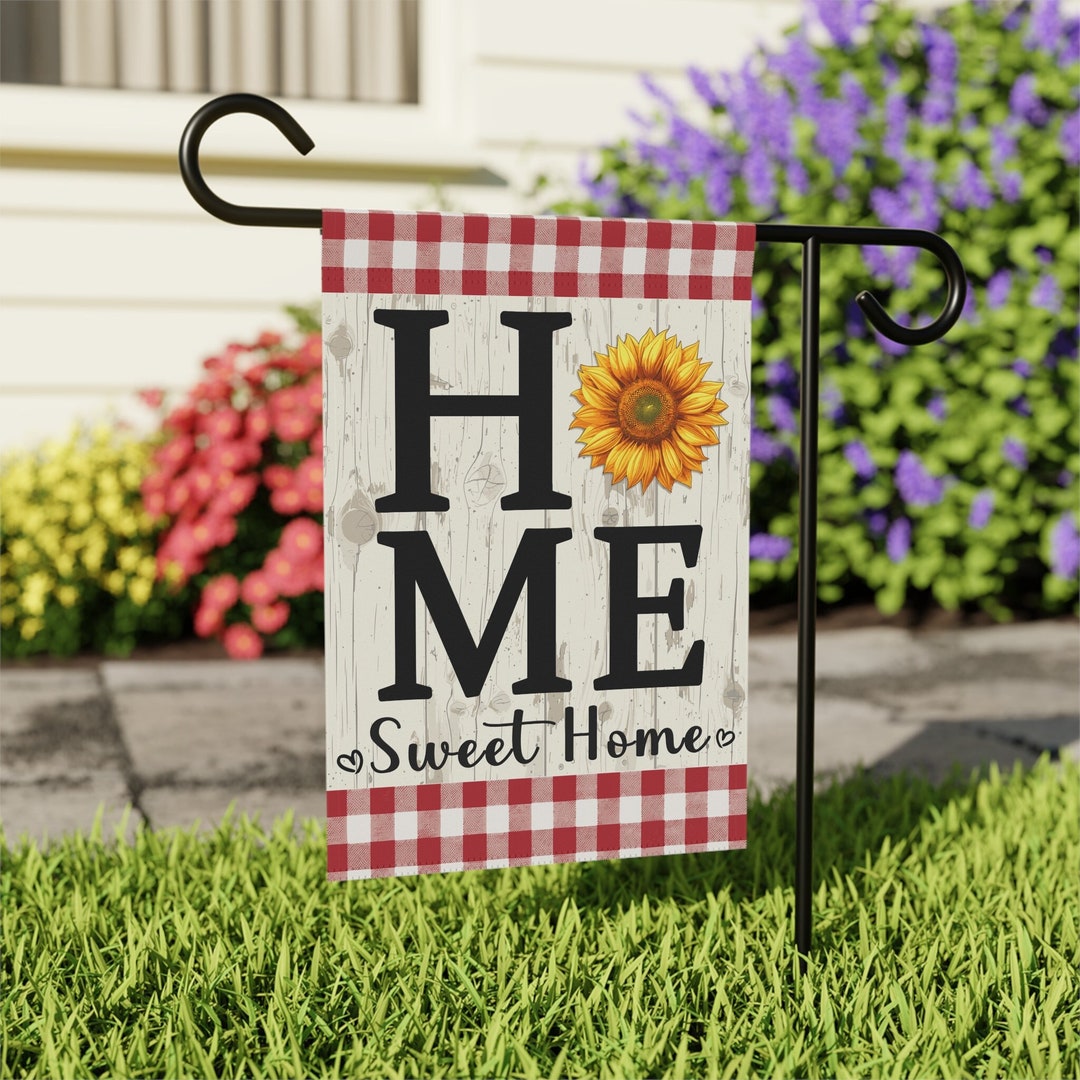 Country Sunflower Welcome Flag | Farmhouse Rustic Welcome Flag | Floral ...