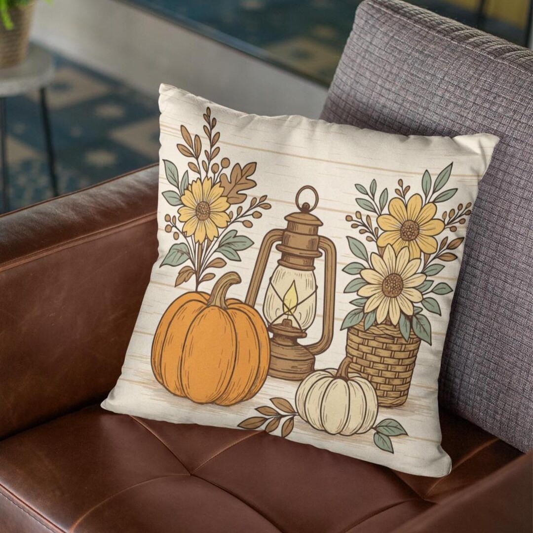 Fall Farmhouse Throw Pillow | Rustic Country Home Decor | New Square ...