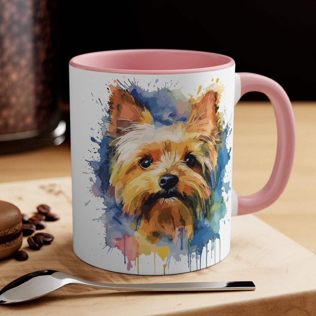 Yorkshire Terrier Watercolor Mug | Pet Yorkie Coffee Mug | Black or ...