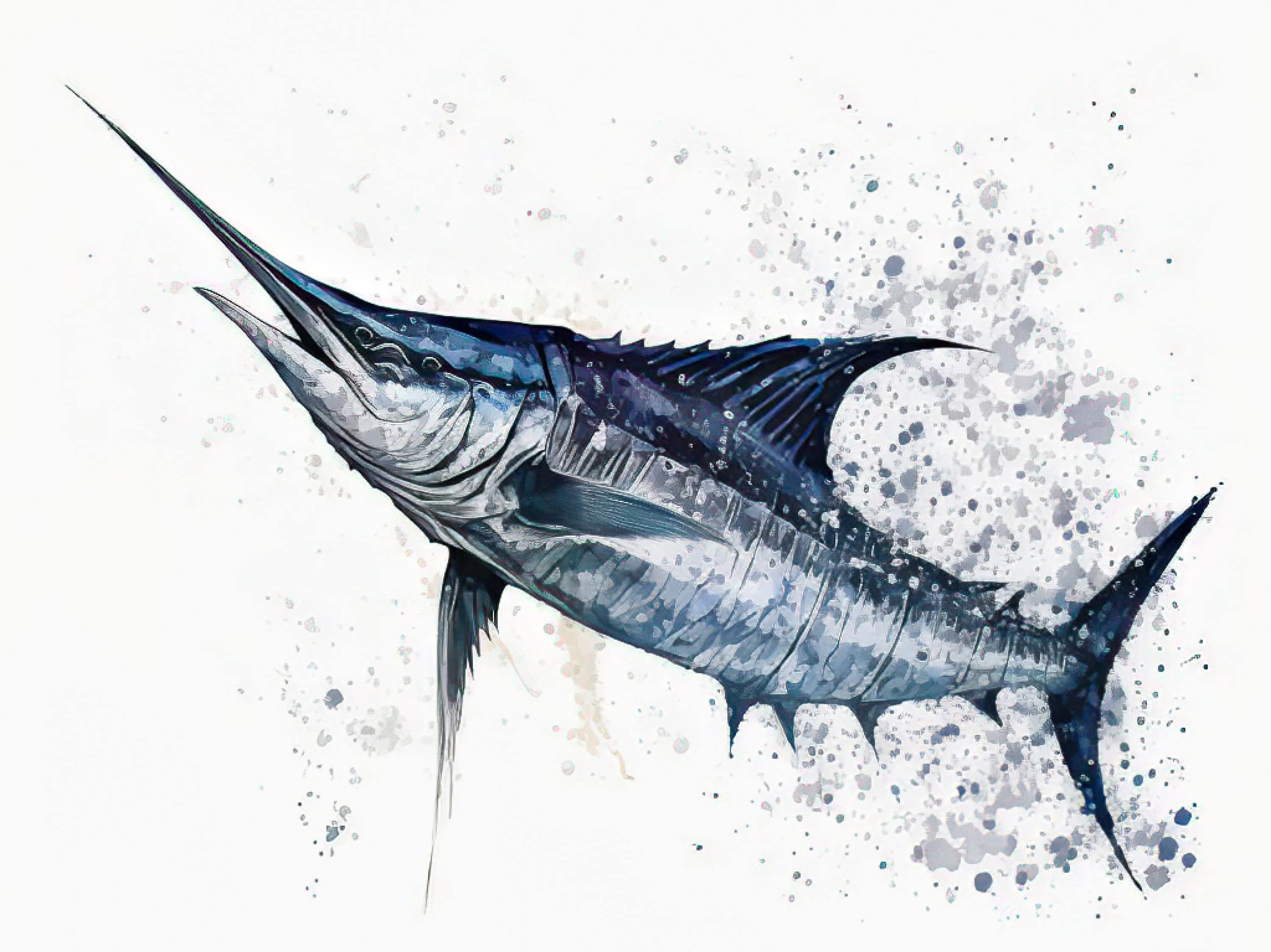 Swordfish Wall Art Digital Download for Fisherman Birthday Gift ...