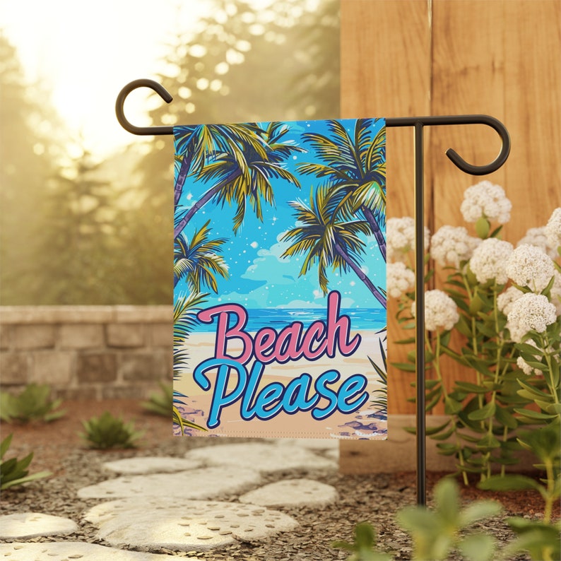 Beach Please Pool Flag Tropical Beach House Pool Flag Fun Pool Quotes ...