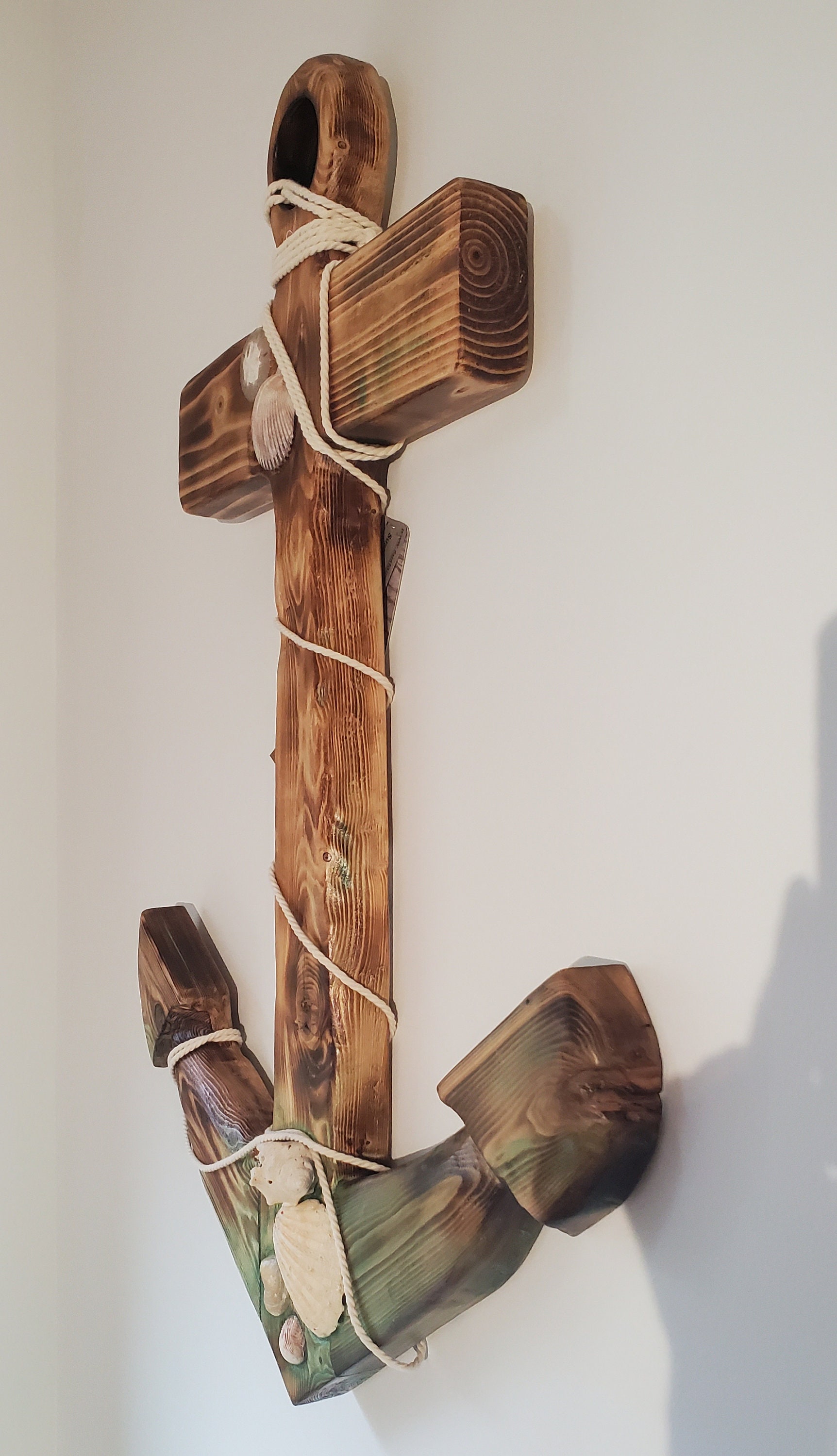 Artisan Anchor Upcycled Wood With Shells - Etsy