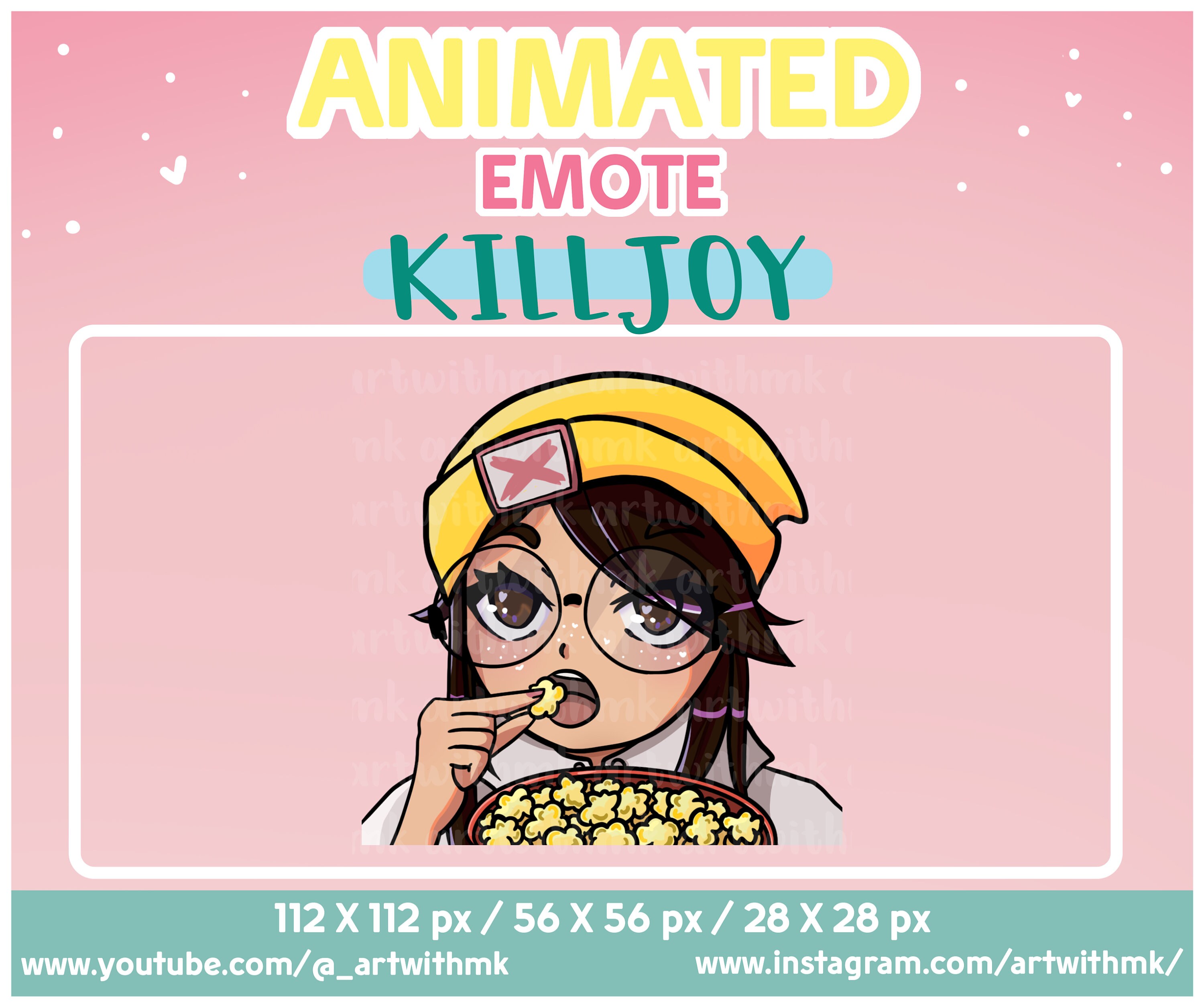ANIMATED Valorant Killjoy Eating Popcorn GIF Emote for Twitch - Etsy