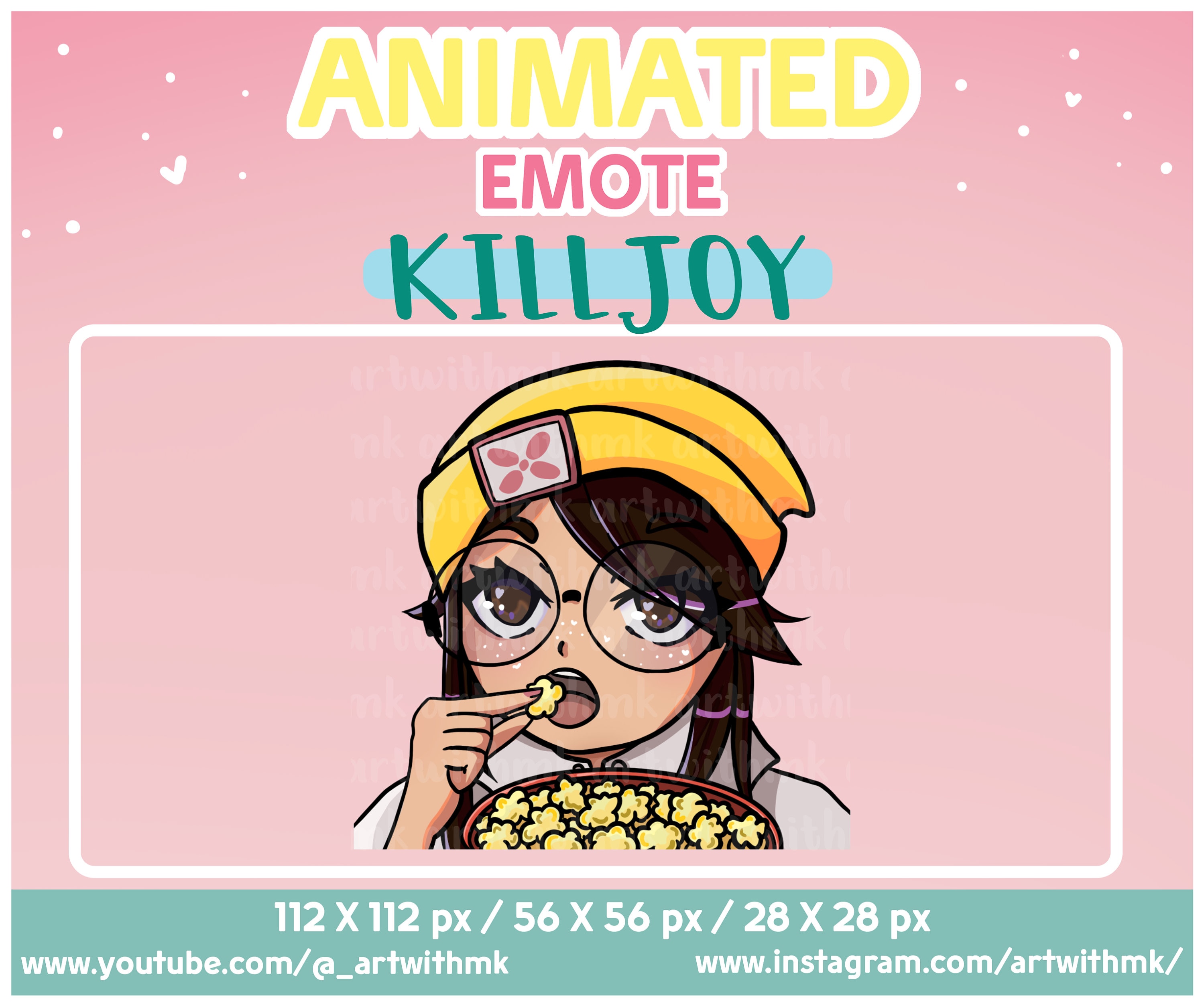ANIMATED Valorant Killjoy Eating Popcorn GIF Emote for Twitch / Discord ...